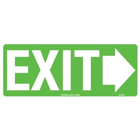 Exit Right Arrow Signs Code TUFFA Products