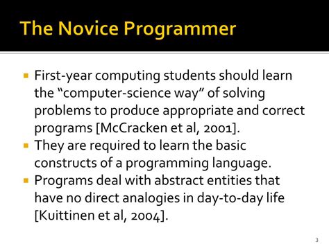 Ppt Towards An Analysis Of Novice Programmers Compilation Behaviours
