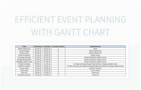 Efficient Event Planning With Gantt Chart Excel Template Free Download Pikbest