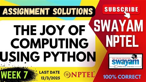 The Joy Of Computing Using Python Week 7 Assignment Solutions Swayam