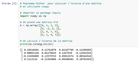Tutoriel Python Calculs Matriciels Tutoriel Python