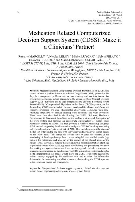 pdf medication related computerized decision support system cdss