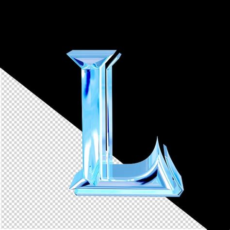 Premium Psd Blue Ice Symbol Letter L