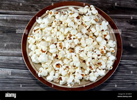 A Plate Of Popcorn And Also Called Popped Corn Popcorns Or Pop Corn Variety Of Corn Kernel