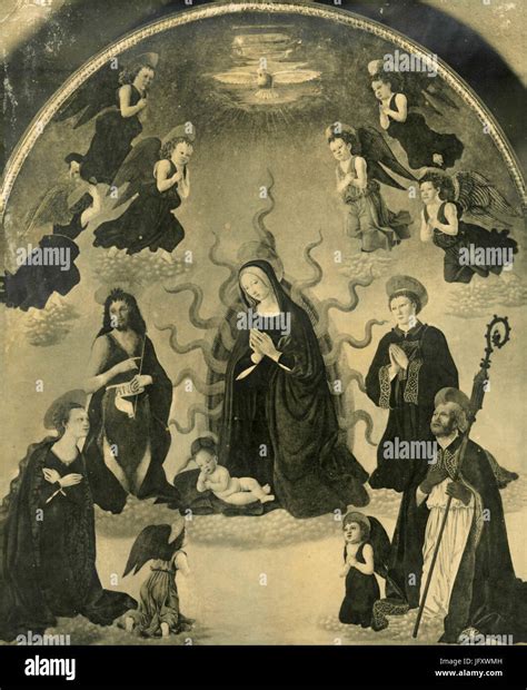 Nativity Among Angels And Saints Painting By Alessio Baldovinetti