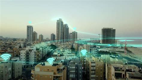 Visualization Of Mobile Data Transmission From Telecommunications Tower Telecommunications