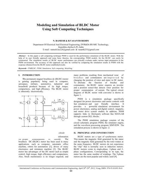 modeling and simulation of bldc motor using soft irnet explore