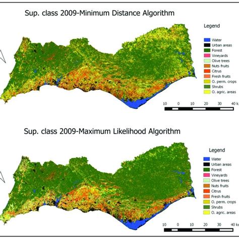 The Supervised Classification Results For 2009 In The Algarve Region