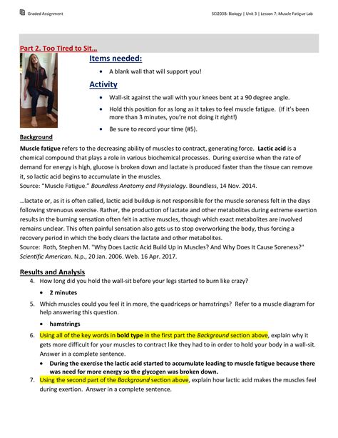 Lab Effect Oof Temperature And Fatigue On Muscle Answers Hotsell