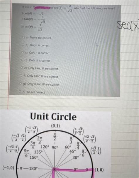 solved if θ is in quadrant 2 ing sec θ 32 which of the