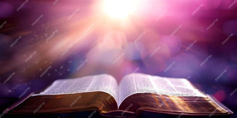Revealing Divine Enlightenment Digital Image Of Open Bible With Bright
