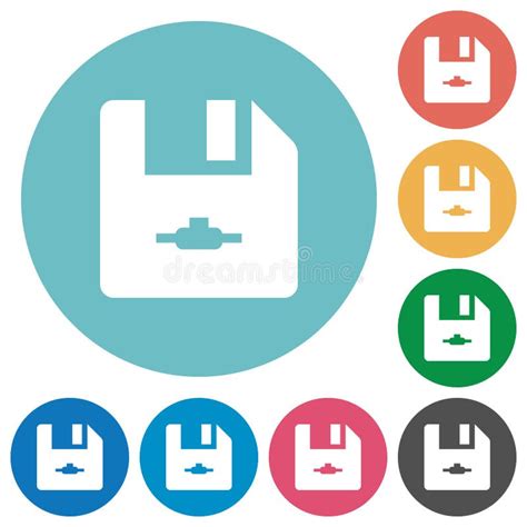 Network File System Flat Round Icons Stock Vector Illustration Of