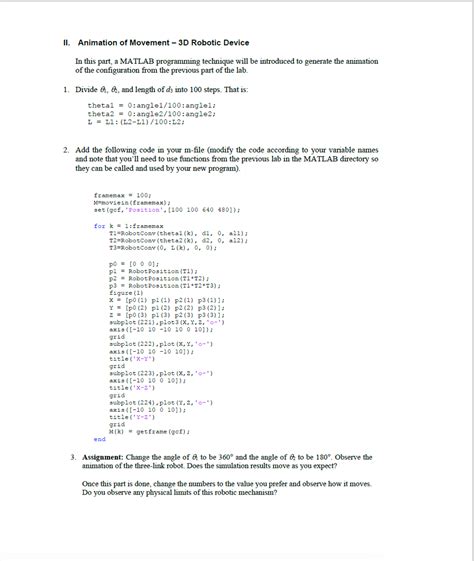 Solved II Animation Of Movement D Robotic DeviceIn This Chegg