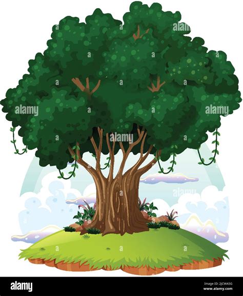 Big Tree Isolated Cartoon Illustration Stock Vector Image Art Alamy