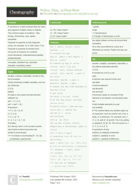 Python Chap 13 Cheat Sheet By Theo666 Download Free From Cheatography