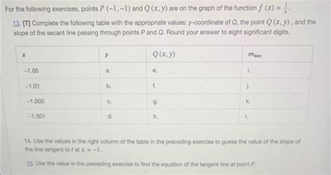 Solved For The Following Exercises Points P And Chegg