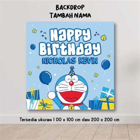 Doraemon Backdrop Happy Birthday Banner Birthday Banner Birthday Banner