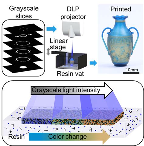 Multi Color 3d Printing Via Single Vat Grayscale Digital Light Processing 4d Printing Society
