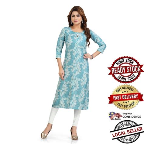 100 Original Ready Stock Kurti Indian Women Kurtis Top Saree Sari
