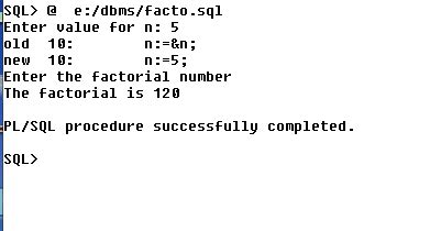 How To Find The Factorial Using Function In Sql Plus