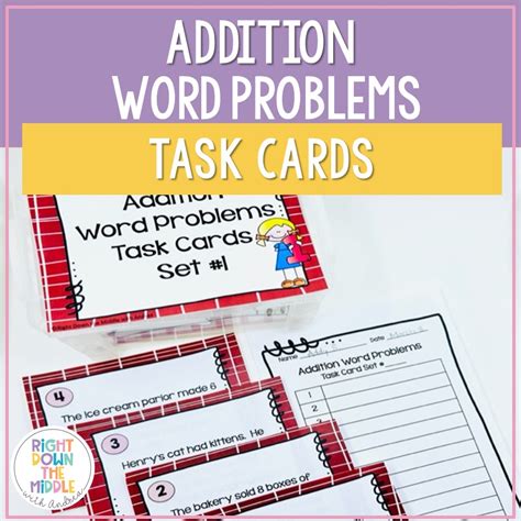Addition Word Problems Task Cards Made By Teachers