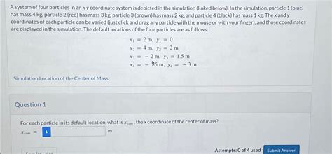 solved a system of four particles in an xy ﻿coordinate