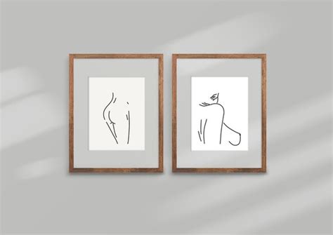 Naakt lijn tekening set van erotische tekeningen naakte Etsy België