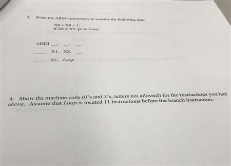 Solved 3 Write The ARM Instructions To Execute The Chegg Com