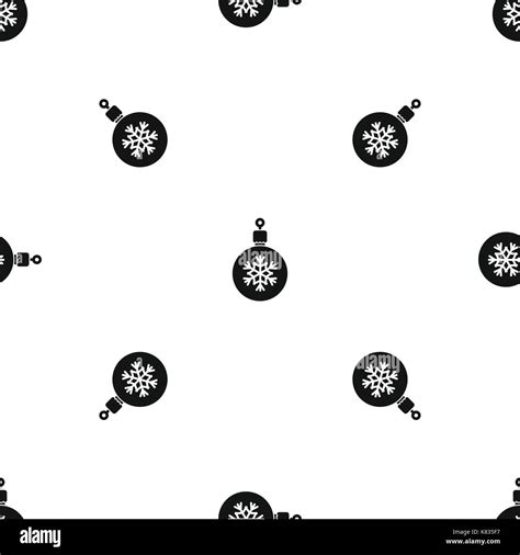 Ball For The Christmas Tree Pattern Seamless Black Stock Vector Image