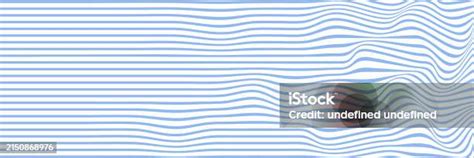간단한 물결 모양의 추상적 인 배경 긴 배너 Horisontal 줄무늬의 벡터 일러스트 레이 션 와 착시 현상 Op Art 0