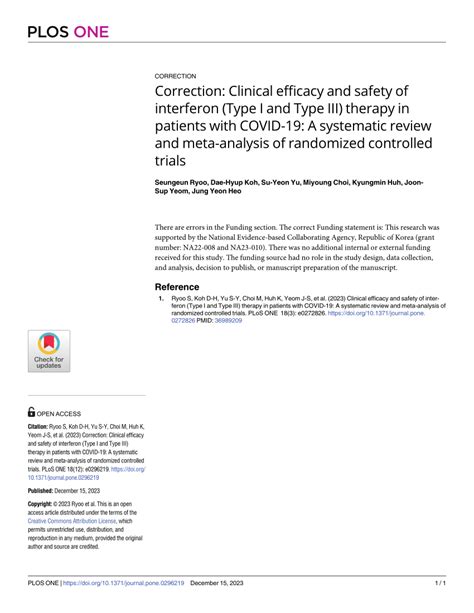 Pdf Correction Clinical Efficacy And Safety Of Interferon Type I