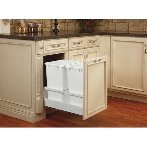 Rev A Shelf TWCSC 18DM 2 35 Quart Undermount Double Trash Pull Out Waste Container With Blum