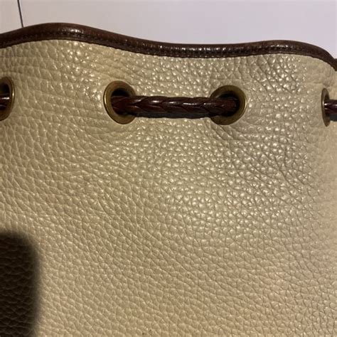 Vintage Dooneyandbourke Medium Tan Brown Leather Drawstring Bucket Bag Ebay