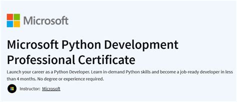 Microsoft Python Development Professional Certificate ~ Computer