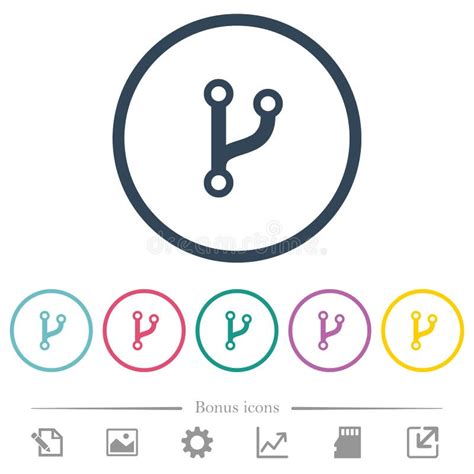 Code Fork Flat Color Icons In Round Outlines Stock Vector Illustration Of Programming Flat
