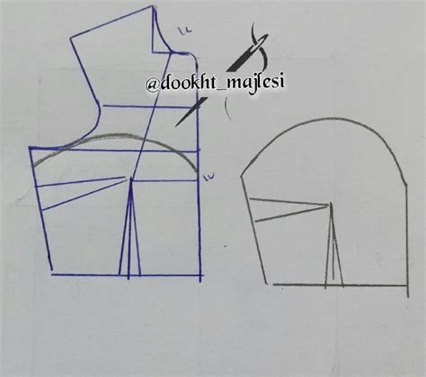 آموزش دوخت لباس شب،آستین کاپ الگو