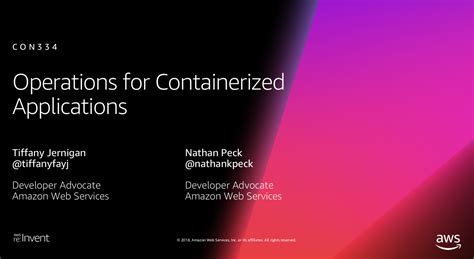 aws re invent 2018 operations for containerized applications nathan peck