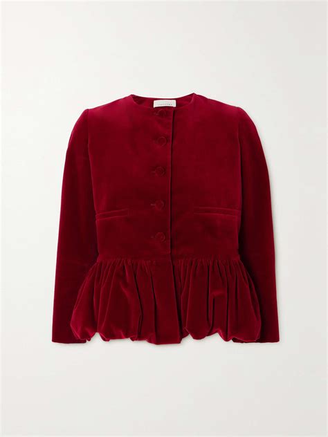 Liberowe Net Sustain Velvet Peplum Jacket Net A Porter