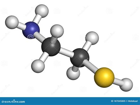 Cysteamine Drug Molecule Skeletal Formula Cartoon Vector