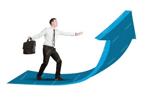 Premium Photo Caucasian Businessman With Upward Chart Isolated Over White