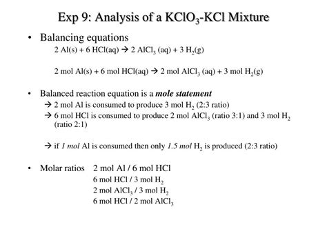 PPT Exp 9 Analysis Of A KClO 3 KCl Mixture PowerPoint Presentation ID 5084984