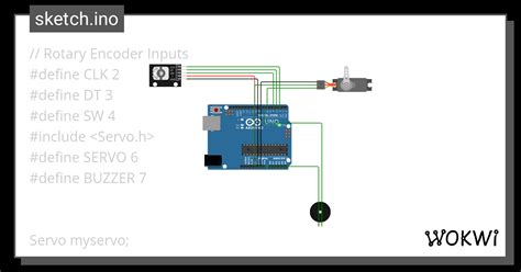 Servo Rotary Encoder Buzzer Wokwi Esp32 Stm32 Arduino Simulator