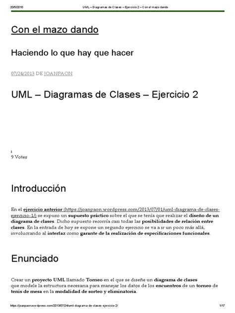 01 Uml Diagramas De Clases Ejercicio 2 Con El Mazo Dando Descargar Gratis Pdf