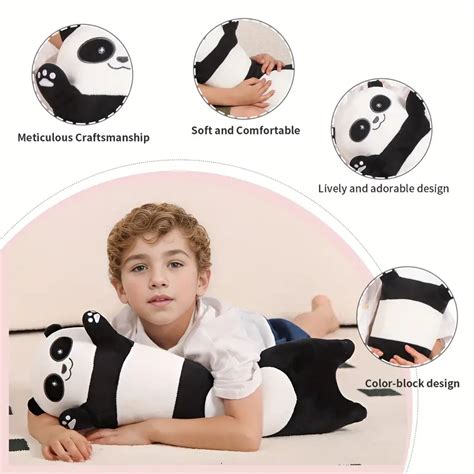 22 بوصة كبيرة الباندا وسادة طويلة لعبة باندا لطيفة من Temu