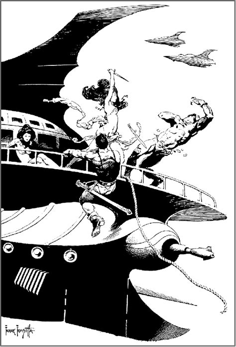 Frazetta Barsoom Ink Drawings Xolervintage