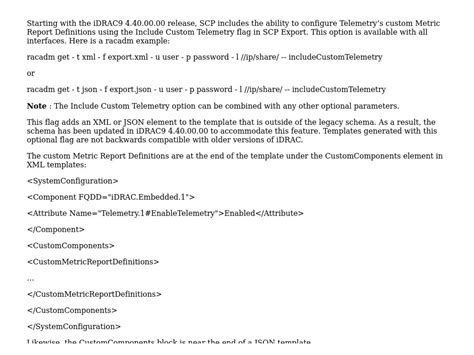 Custom Metric Report Definitions Server Configuration Profiles