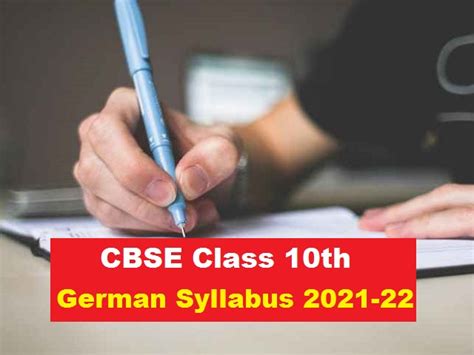 Cbse Class 10 German Syllabus 2021 2022 Download New Curriculum In Pdf
