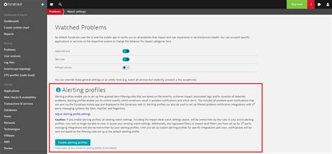 efficiently filter problem notifications with alerting profiles