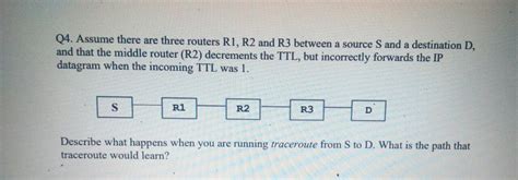 Solved Q4 Assume There Are Three Routers R1 R2 And R3