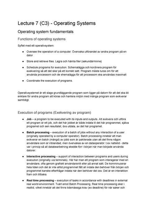 idsv lecture 7 operating systems lecture 7 c3 operating systems